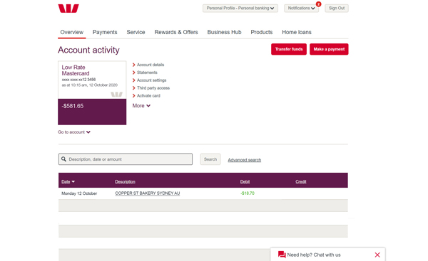Identify unknown transactions | Westpac